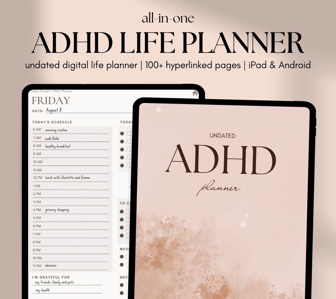 ADHD Digital Planner, Undated Digital Planner, ADHD Planner, iPad ...