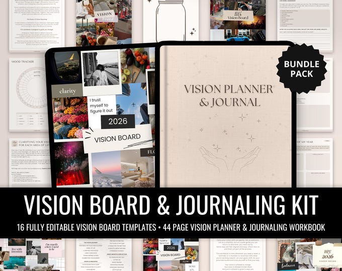 2026 Vision Board en journaling-kit, manifestatiedagboek, digitaal ...