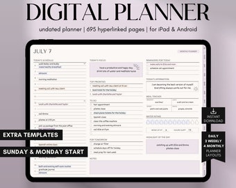 Digital Planner Undated Goodnotes Planner, iPad & Android Planner ...
