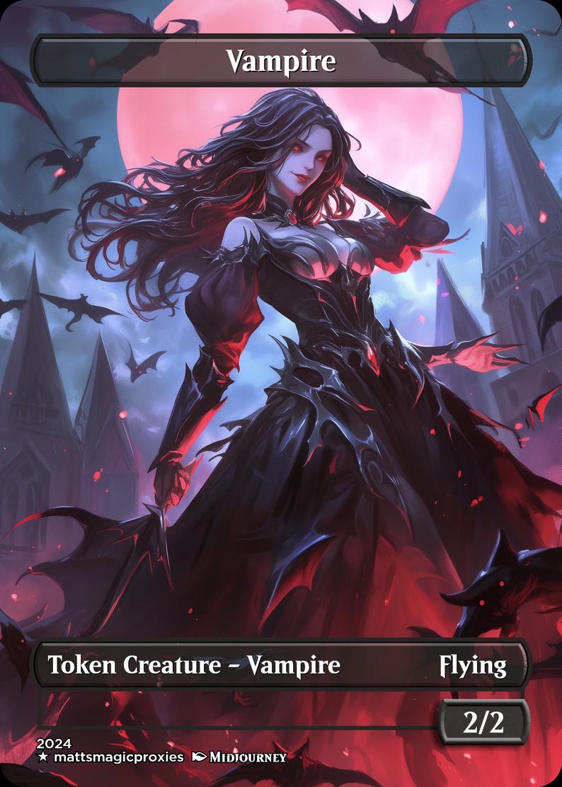 Custom Handmade Vampire Proxy Tokens (foil or Non Foil Options), Flying ...