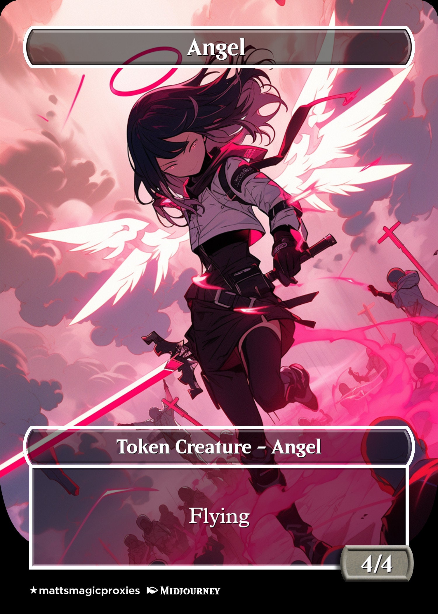 Rainbow Foilcustom Mtg Anime Style Angel Tokens Etsy