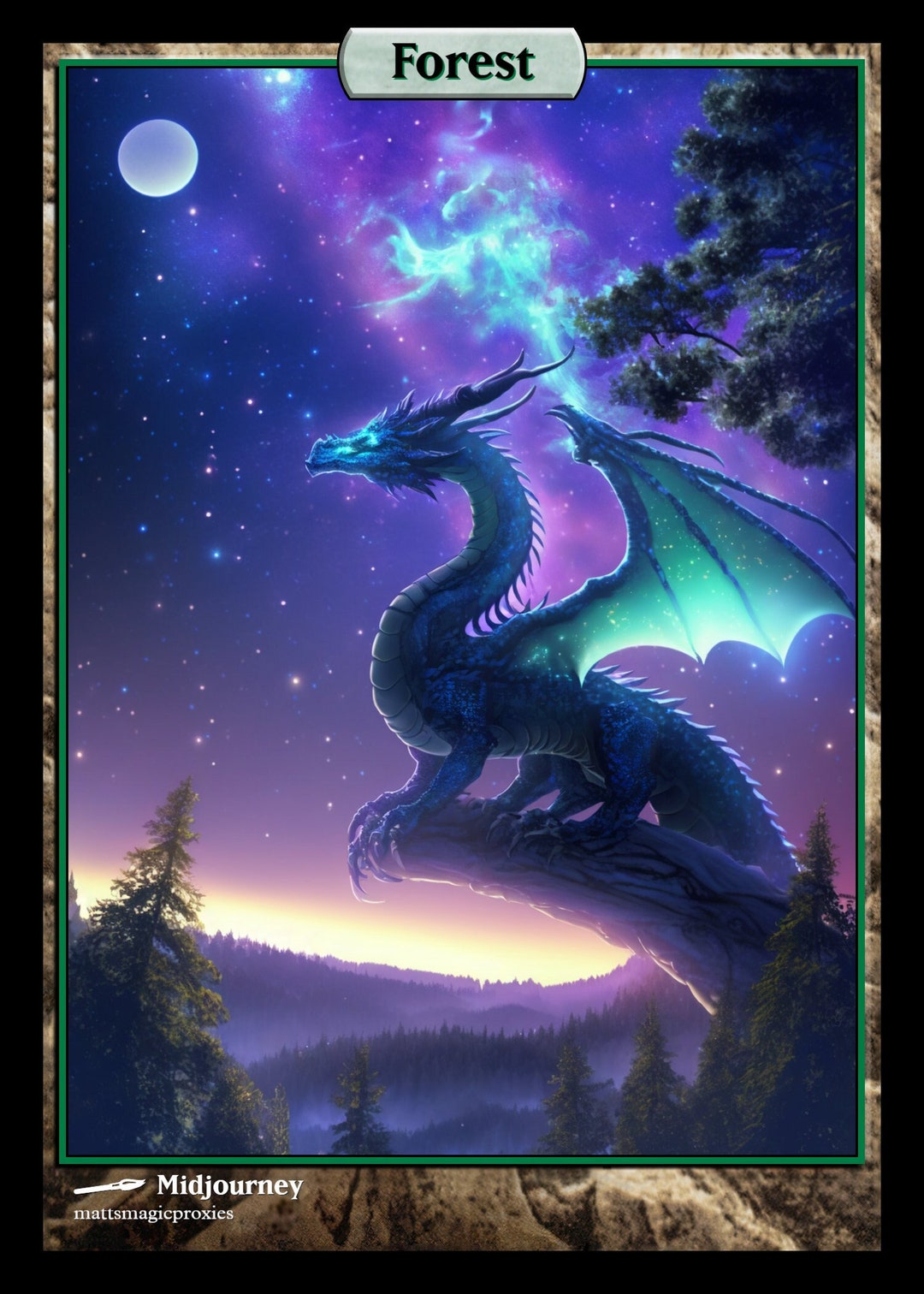 FOIL*** Custom MTG Dragon Basic Lands (forest, Swamp, Mountain) - Etsy