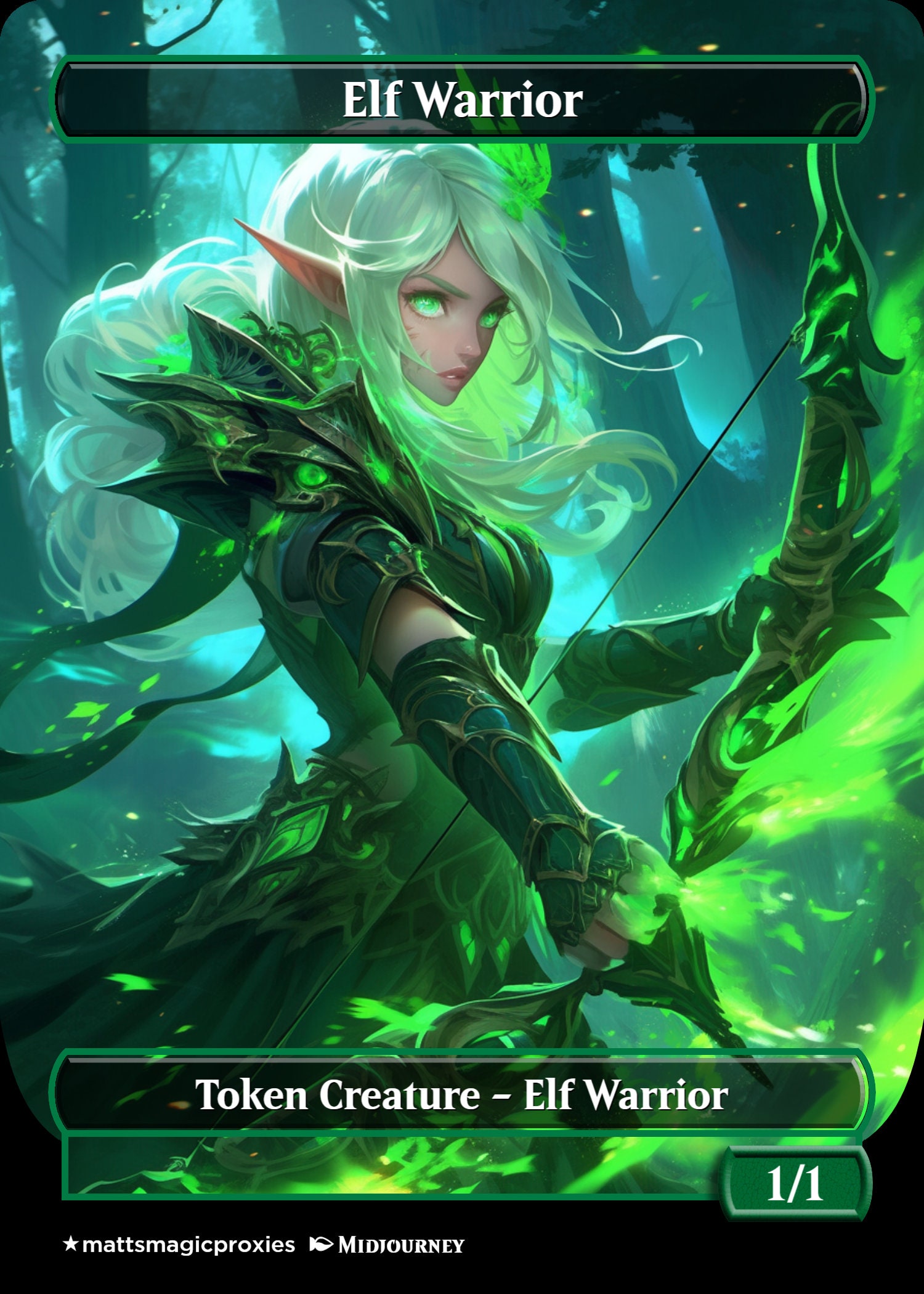 Custom Anime Style Elf Warrior Proxy Tokens (foil or Non Foil ...