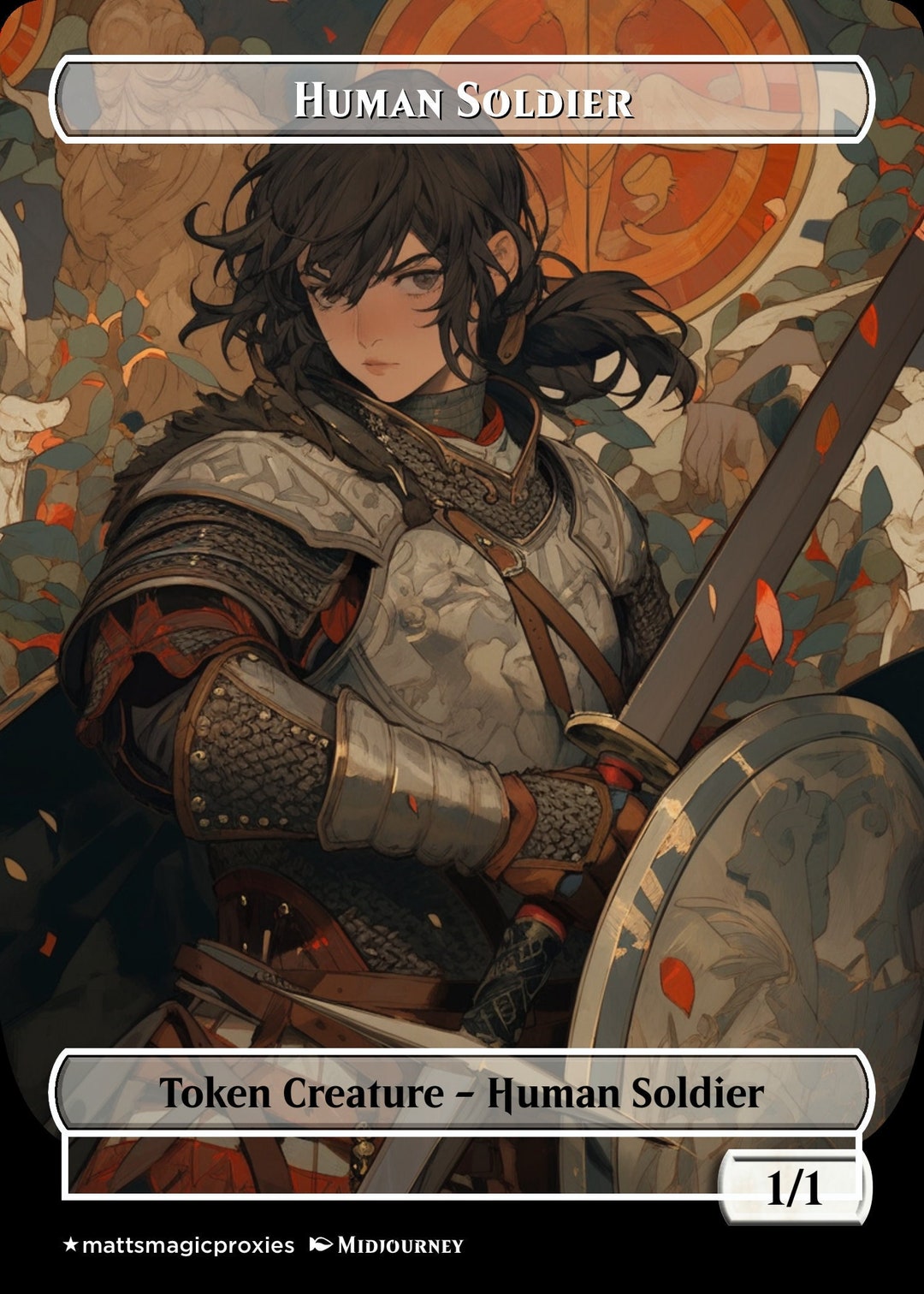 Human Soldier Tokens (foil or Non Foil) Anime Style Custom and Handmade ...