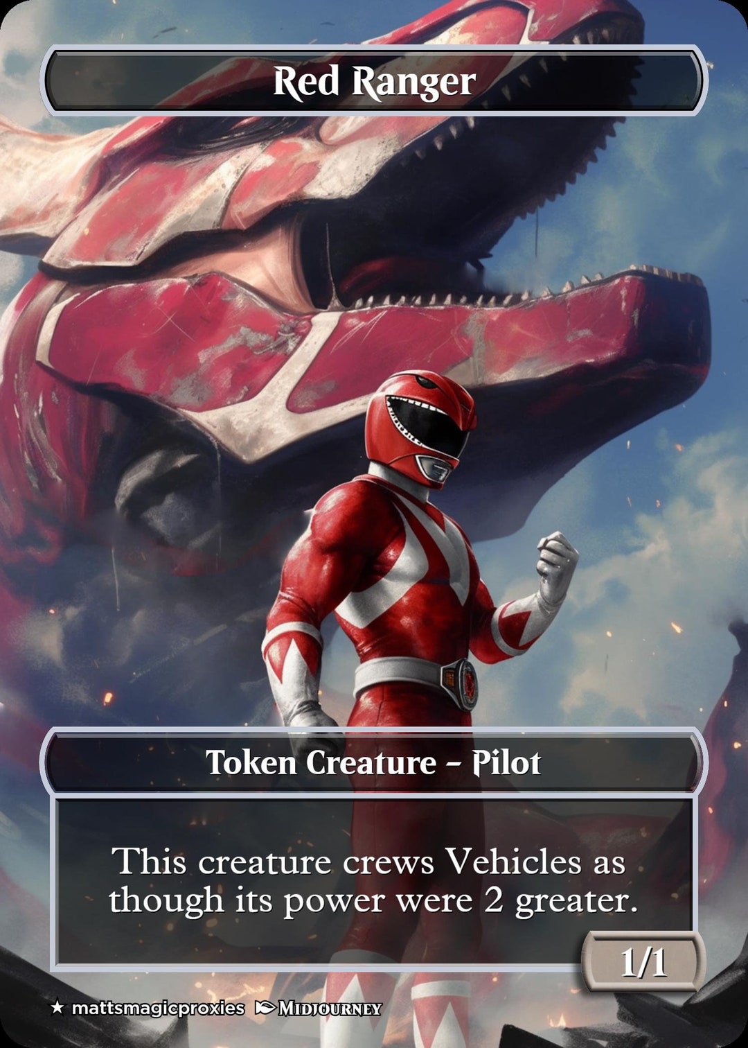 FOIL** Custom Handmade Pilot Tokens, Power Ranger Style (red and Pink ...