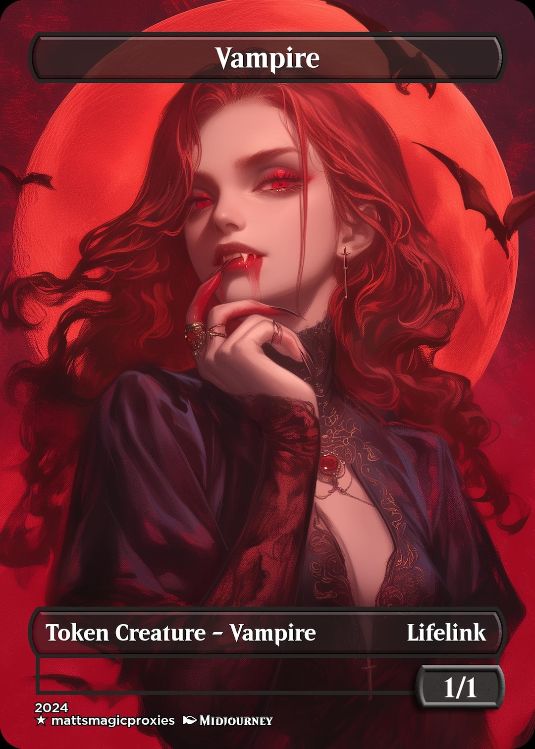 Custom Handmade Vampire Proxy Tokens (foil or Non Foil Options), Flying and Lifelink, for Magic ...