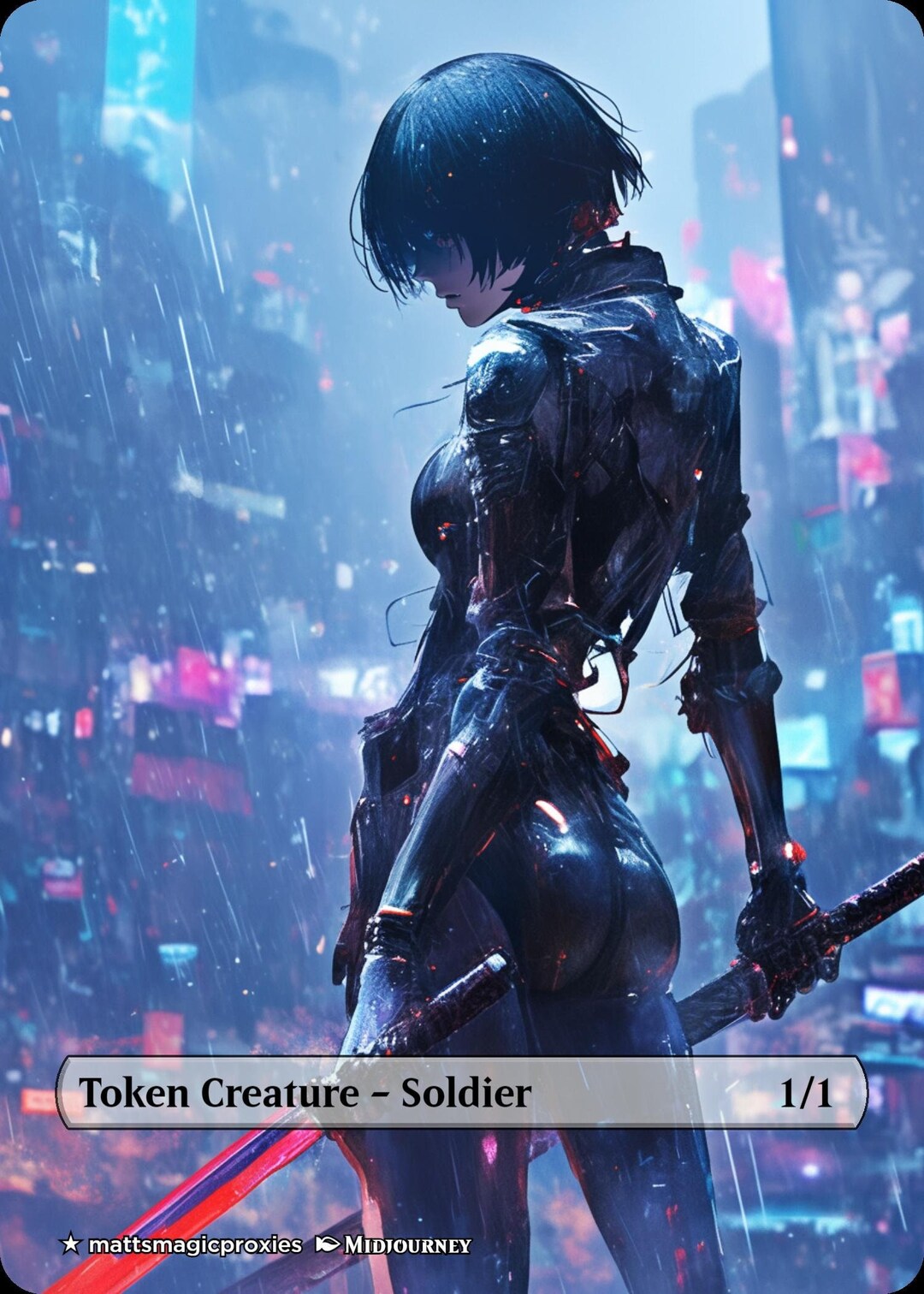 Foil***(rainbow or Starry) Soldier Proxy Token Bundle, Cyberpunk Style ...