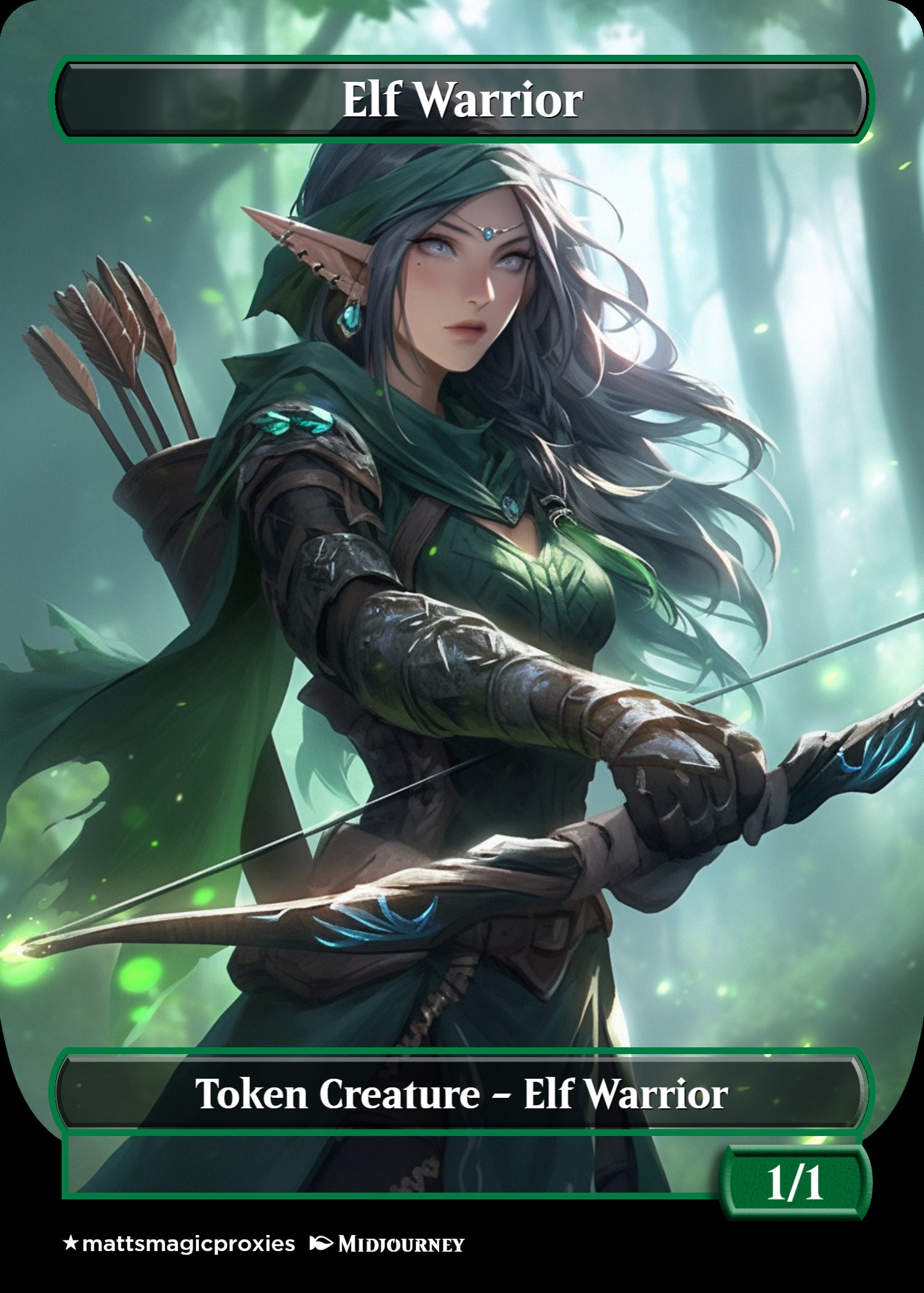 Custom Anime Style Elf Warrior Proxy Tokens (foil or Non Foil ...