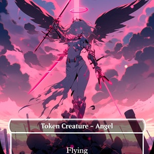 Custom Anime Style Angel Tokens (foil or Non Foil) With Flying and One ...