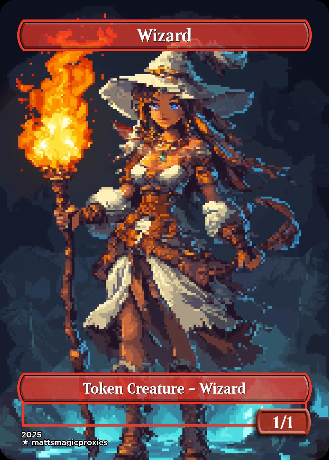 Custom Handmade Pixel Style Wizard Proxy Tokens (foil and Non Foil ...