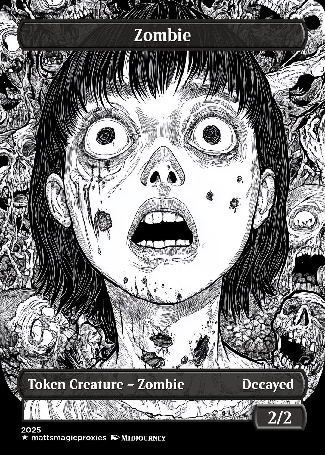 Handmade Zombie Tokens (foil or Non Foil Options) Horror Black and ...