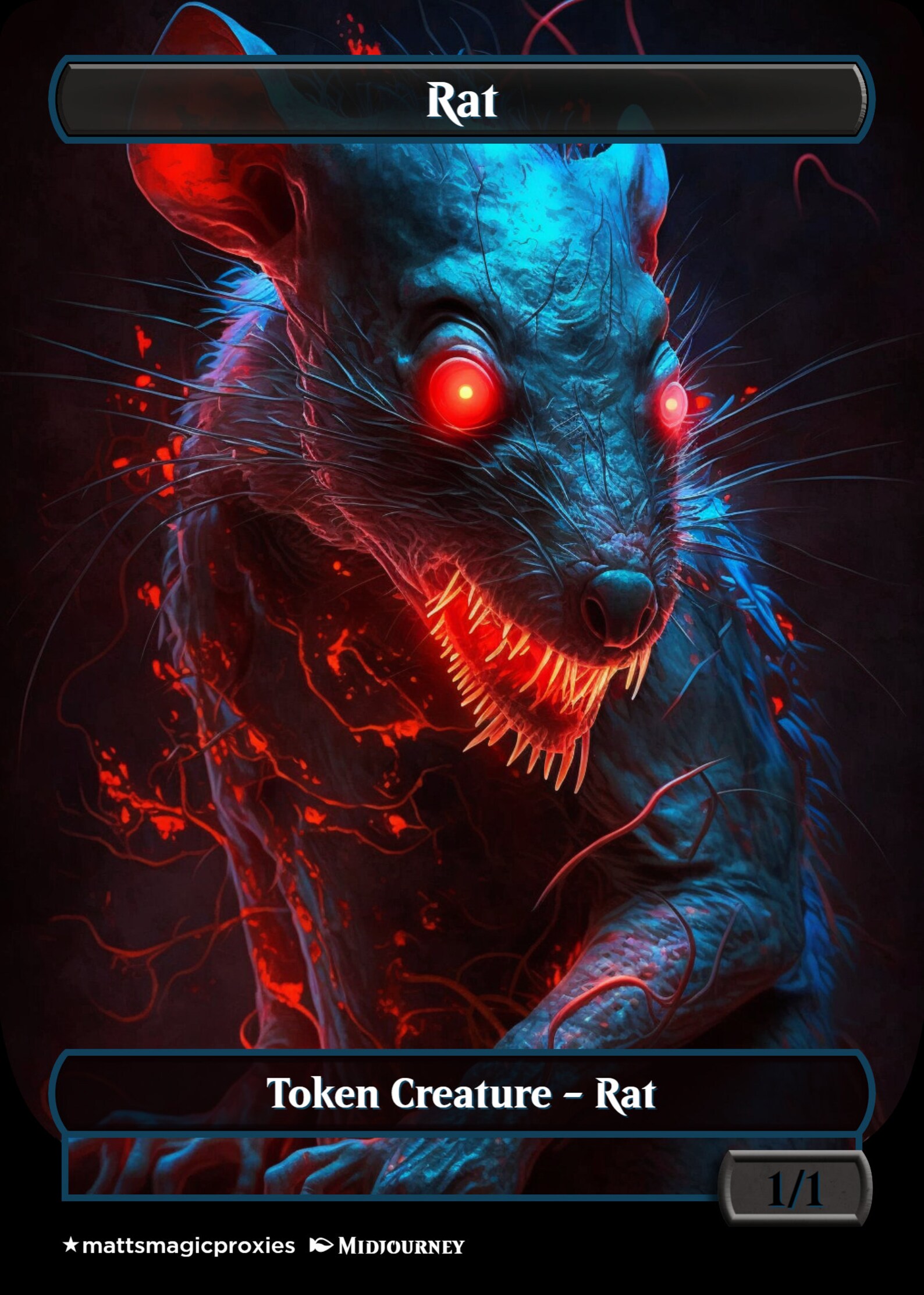 FOIL Custom Commander MTG Rat Token Horror Themed Blood - Etsy