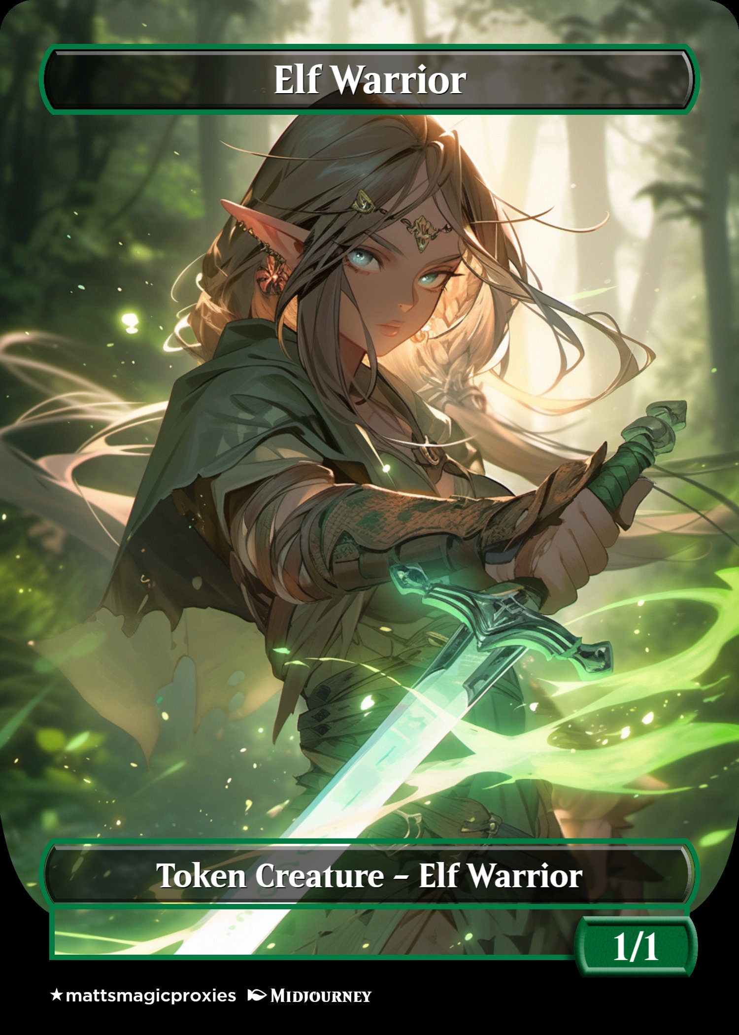 Custom Anime Style Elf Warrior Proxy Tokens (foil or Non Foil ...