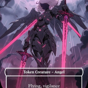 Custom Anime Style Angel Tokens (foil or Non Foil) With Flying and One ...