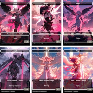 Custom Anime Style Angel Tokens (foil or Non Foil) With Flying and One ...