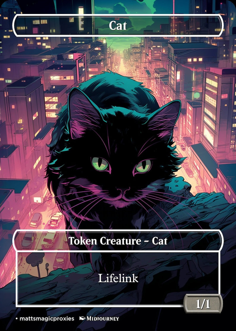 RAINBOW Foilcustom Handmade MTG Cat Token Proxies - Etsy