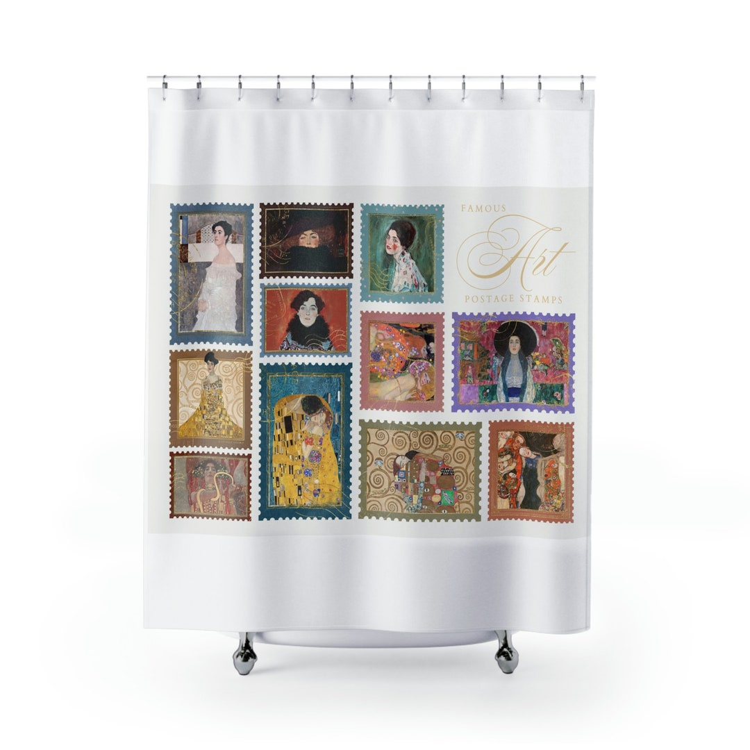 Retro Art Nouveau Shower Curtain Bathroom Decor Fabric-gustav Klimt's ...