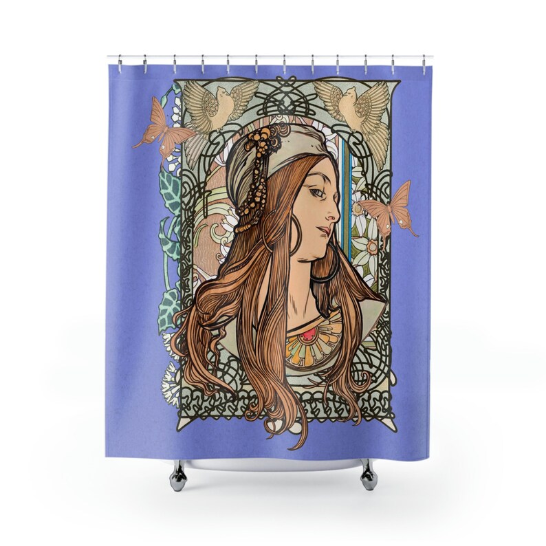 1920s Art Shower Curtain Decor Art Nouveau Artwork Decor Absinthe Art ...