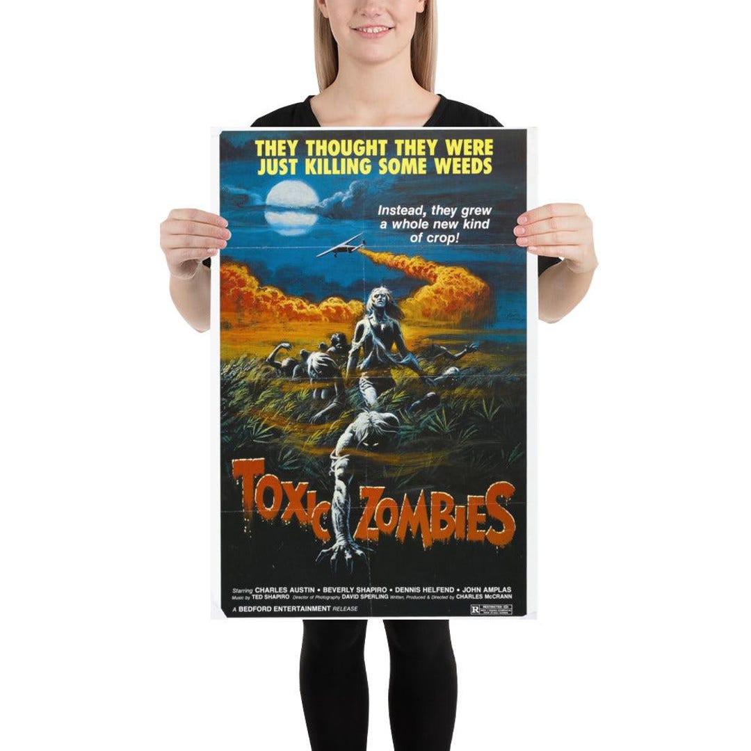 Retro Toxic Zombies Horror Movie Art Poster Horror Decor, Horror Gifts ...