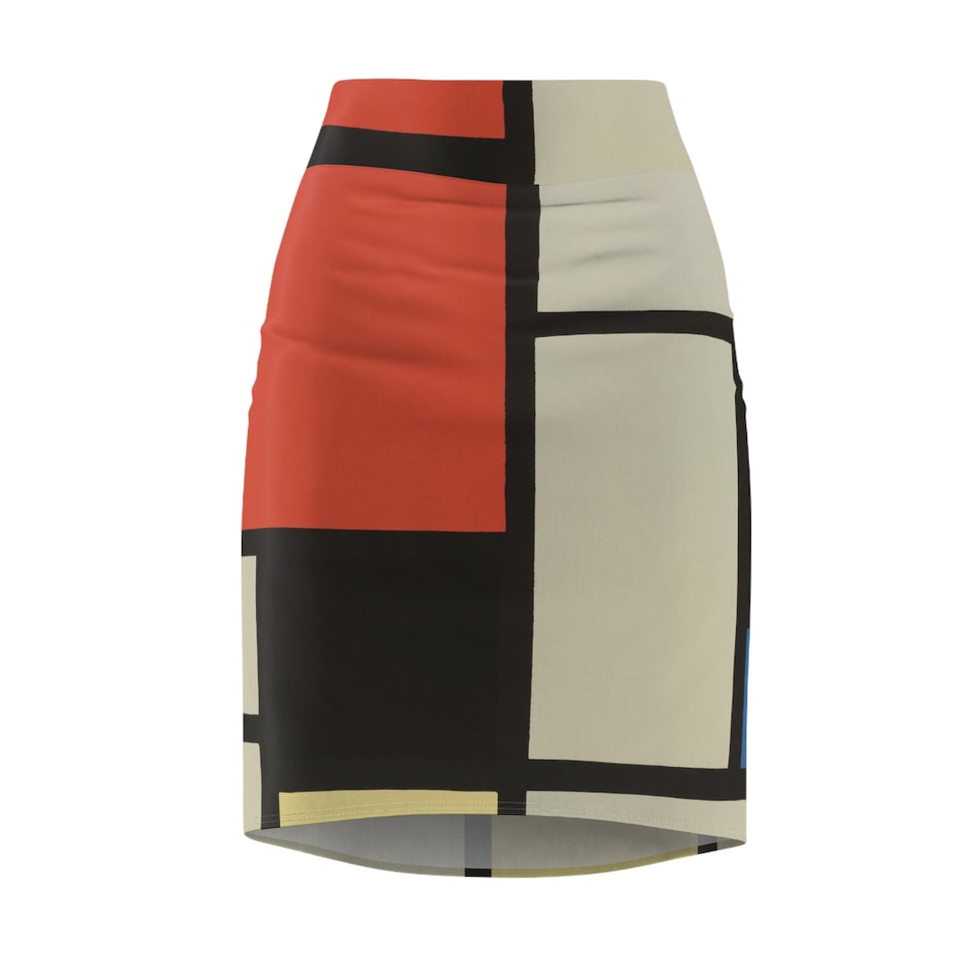 Women's Pencil Skirt All Over Print Composition 1921 Print by Piet ...