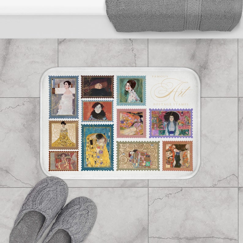 Retro Art Nouveau Shower Microfiber Bath Mat Decor Fabric-gustav Klimt ...