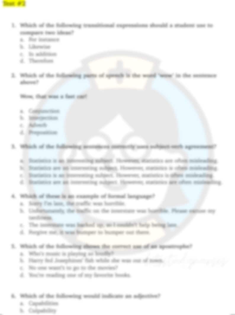 ATI TEAS 7 Language Arts Study Guide and Practice Exam With Answers - Etsy