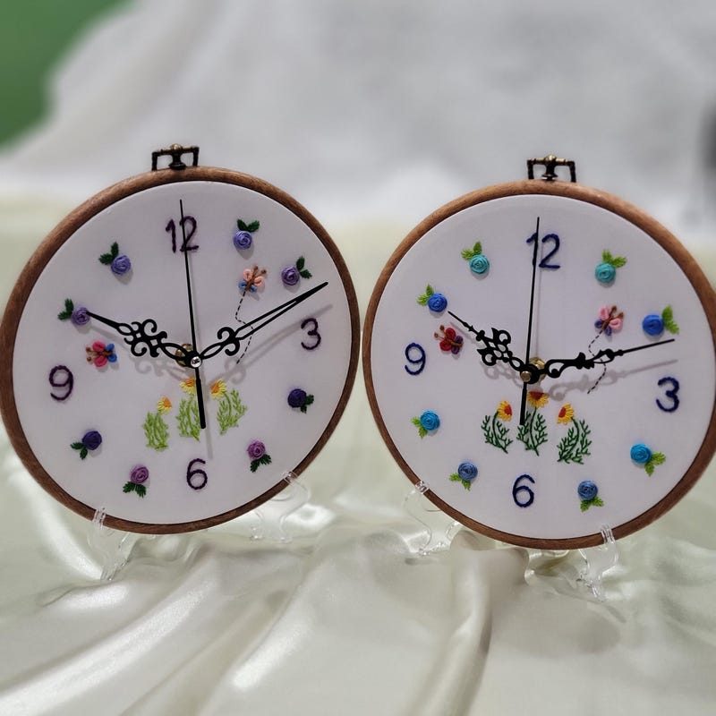 Embroidery Clock - Etsy