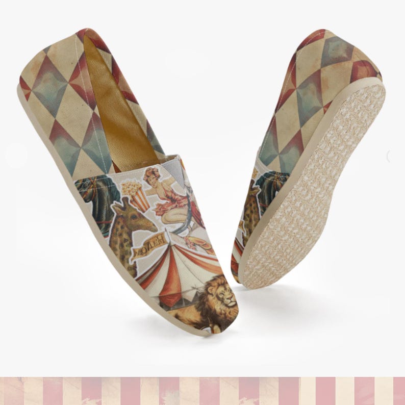 Circus Shoes Toms-style Carnival Slip-ons Clowns Ringmaster Big Top ...