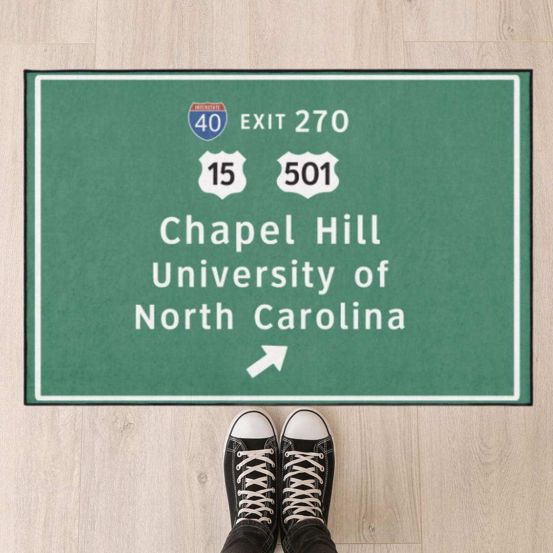UNC University of North Carolina Welcome Mat UNC Tarheels Rug Floor Mat ...