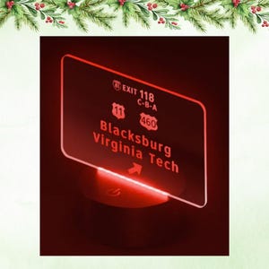 VT Virginia Tech Hokies Acrylic LED Sign Blacksburg Virginia Hokies ...