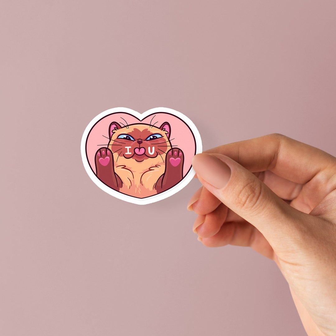 I Love You Hooman Cat Sticker - Etsy