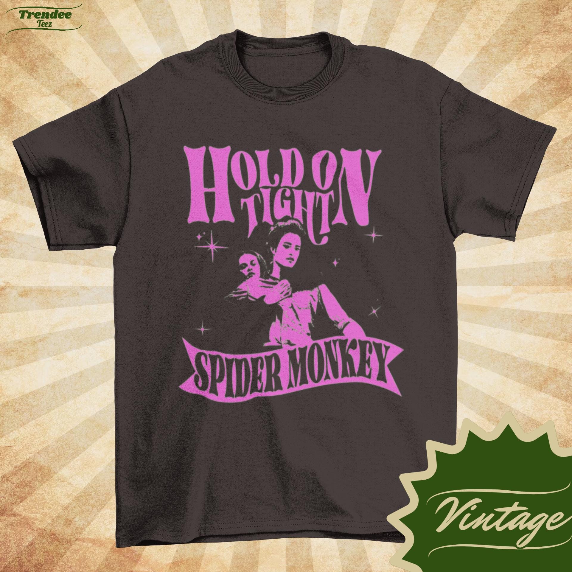 TWILIGHT | Spider Monkey - Vintage Style Natural Crewneck T-shirt ...