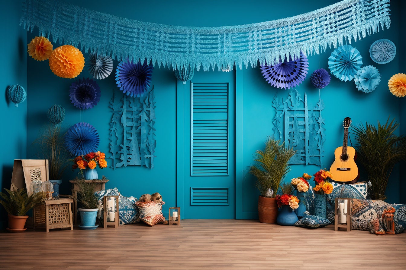 Mexican Fiesta Photography Backdrops: 20 Digital Party Backgrounds (PNG ...
