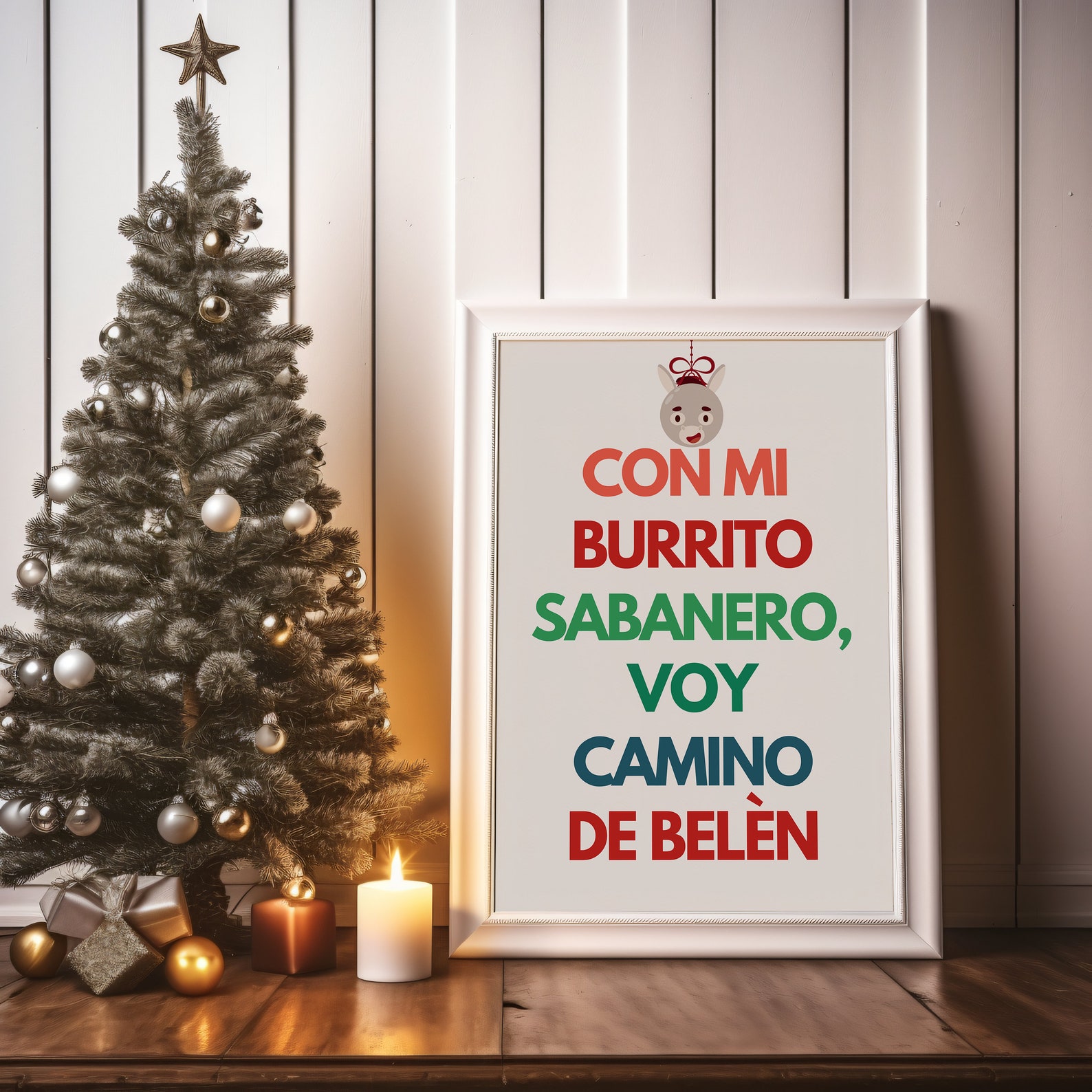 Traditional Holiday Art: 'con Mi Burrito Sabanero Voy Camino De Belén ...