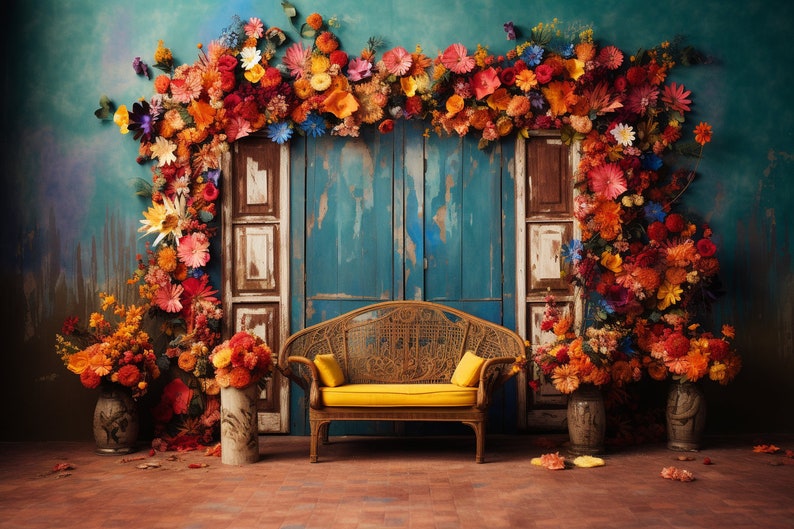 20 Digital Mexican Folk Art Inspired Backdrops for Photography & Events ...