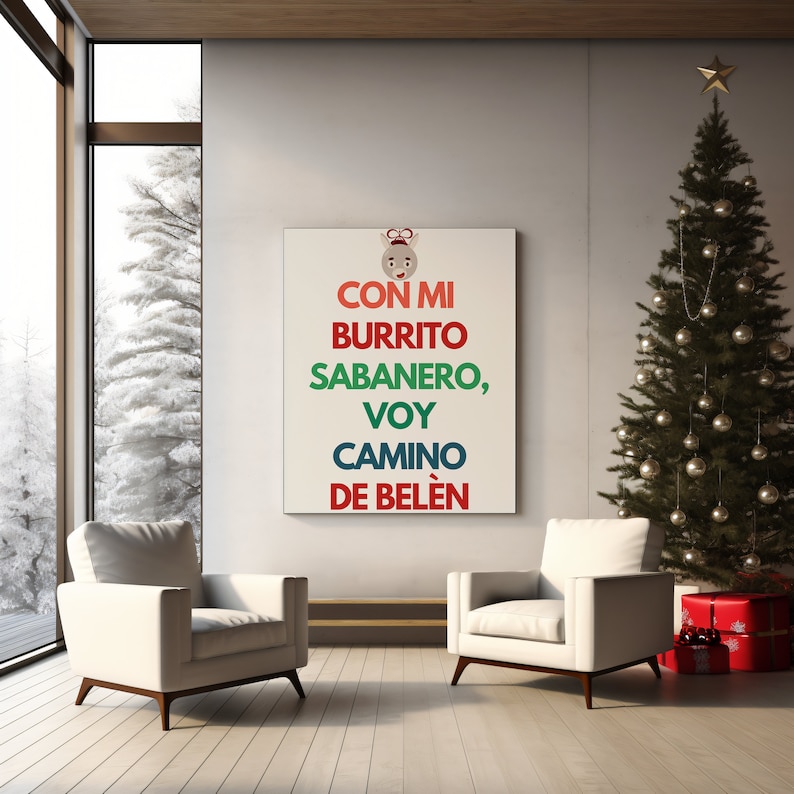 Traditional Holiday Art: 'con Mi Burrito Sabanero Voy Camino De Belén ...