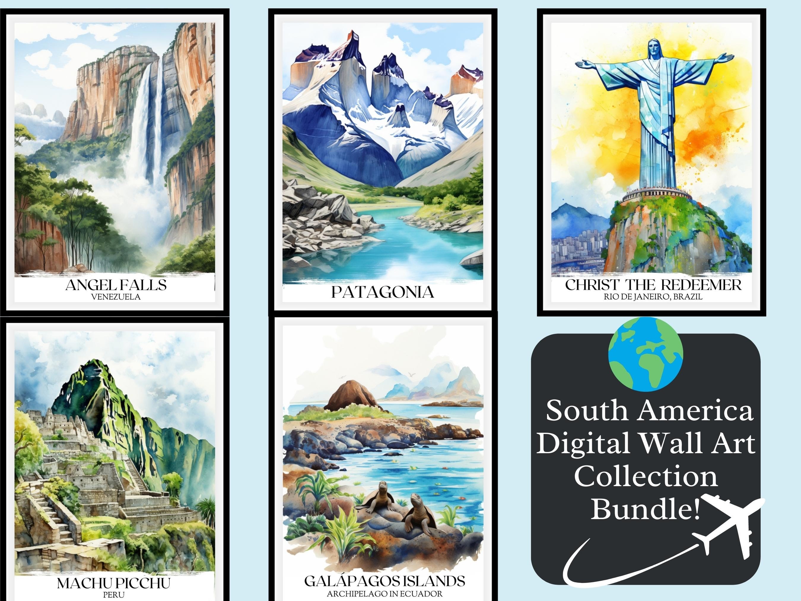 South America Landmarks Collection Bundle - Collection of 5 Iconic ...