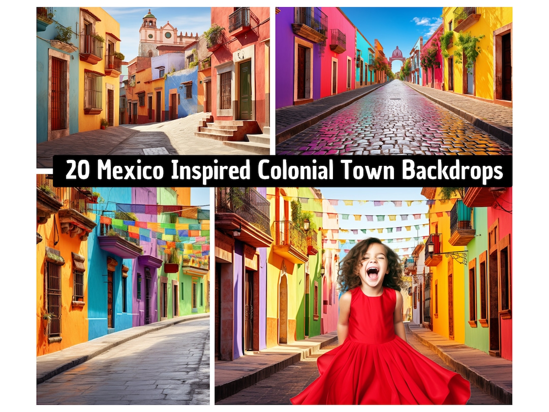 20 Mexican Colonial Town Backdrops: Photography & Events (digital ...