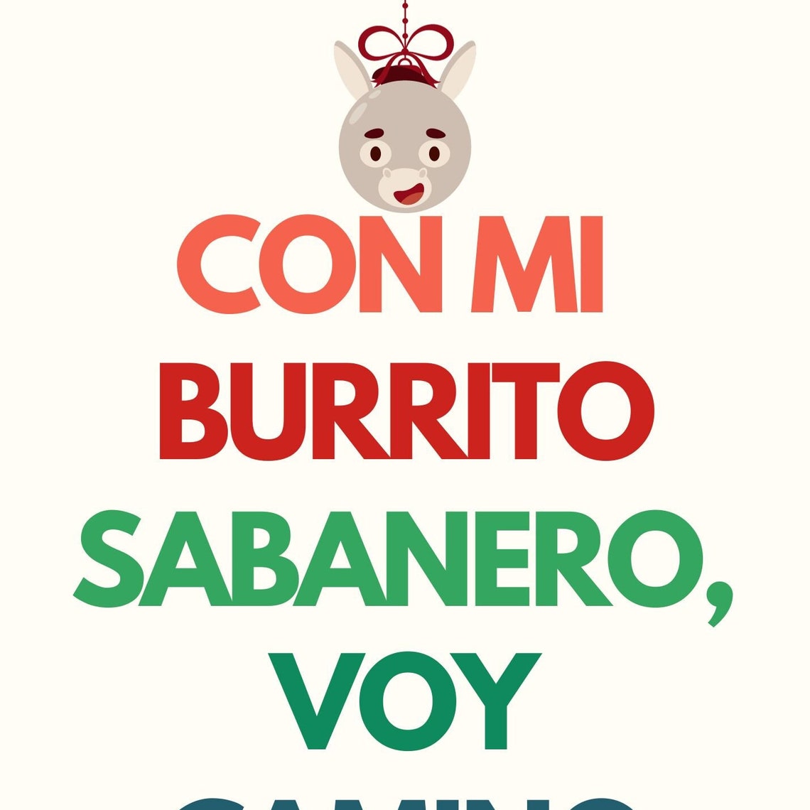 Traditional Holiday Art: 'con Mi Burrito Sabanero Voy Camino De Belén ...