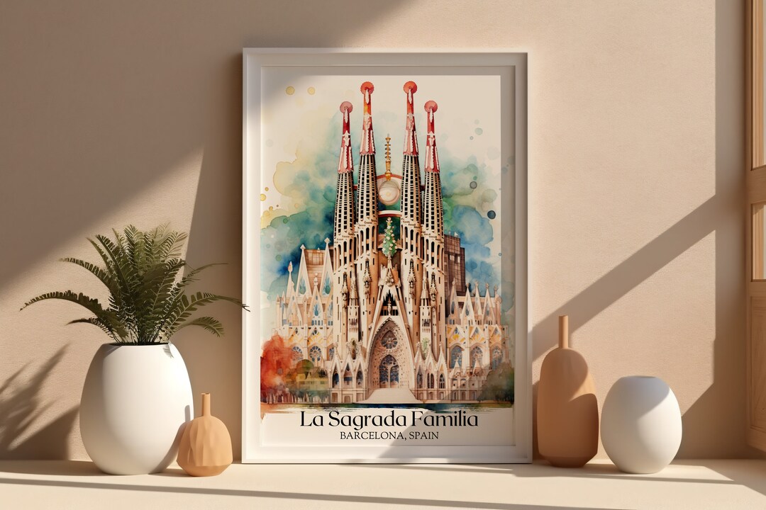 La Sagrada Familia Barcelona Art Poster Europe Art Wall Spain Travel ...