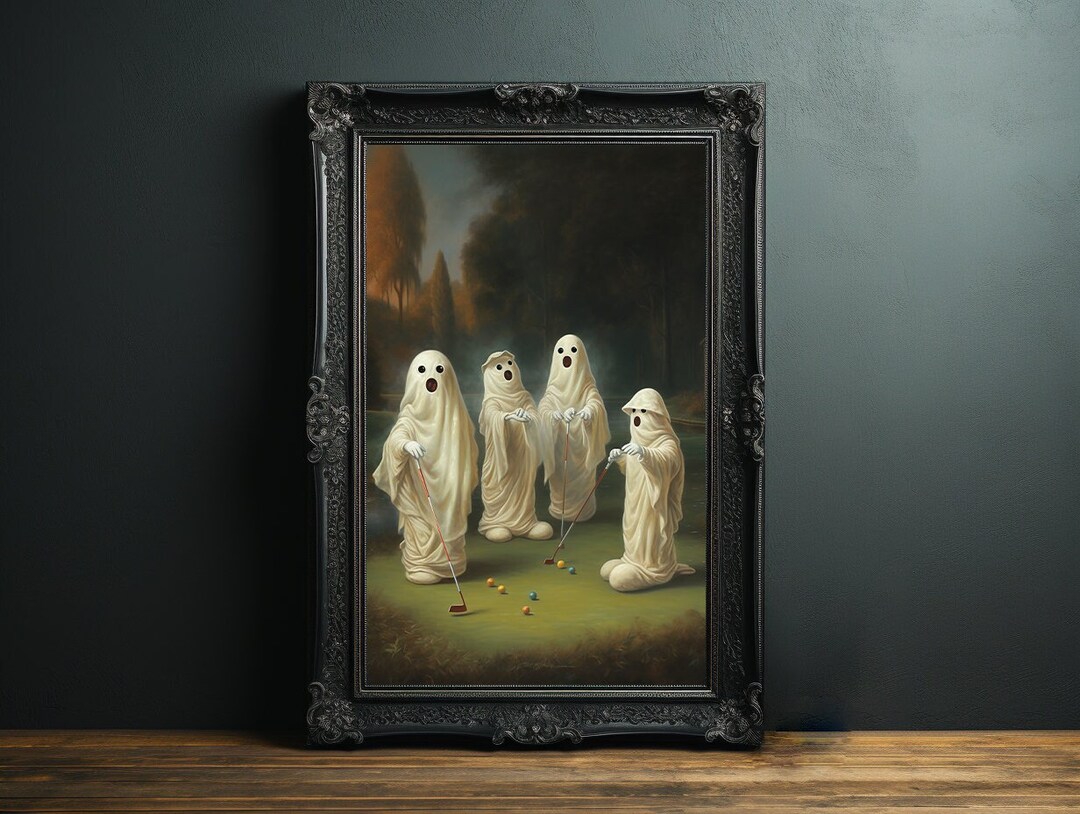 Halloween Ghost Golf Art Print: Spooky Home Decor (digital Download) - Etsy