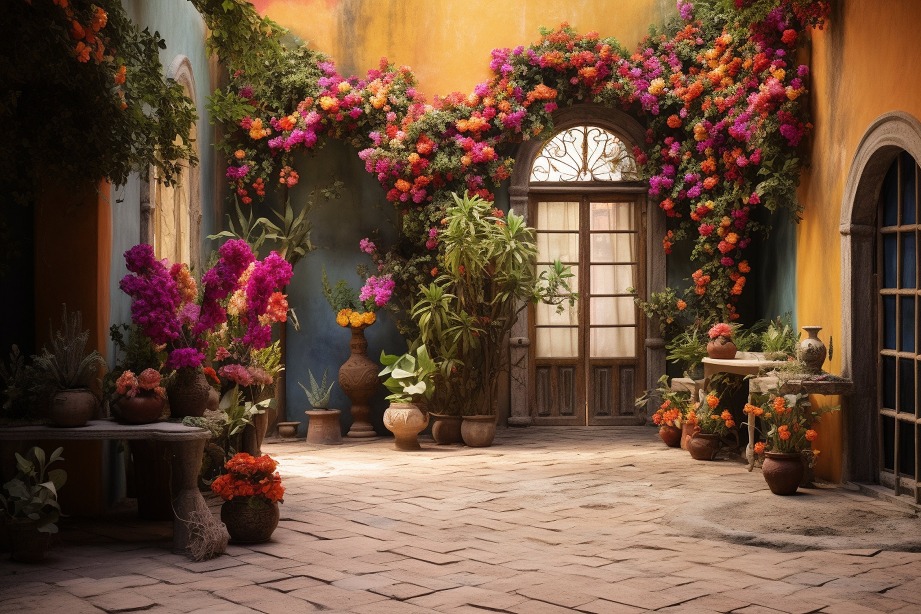 20 Digital Mexican Hacienda Inspired Backdrops for Photography & Events ...