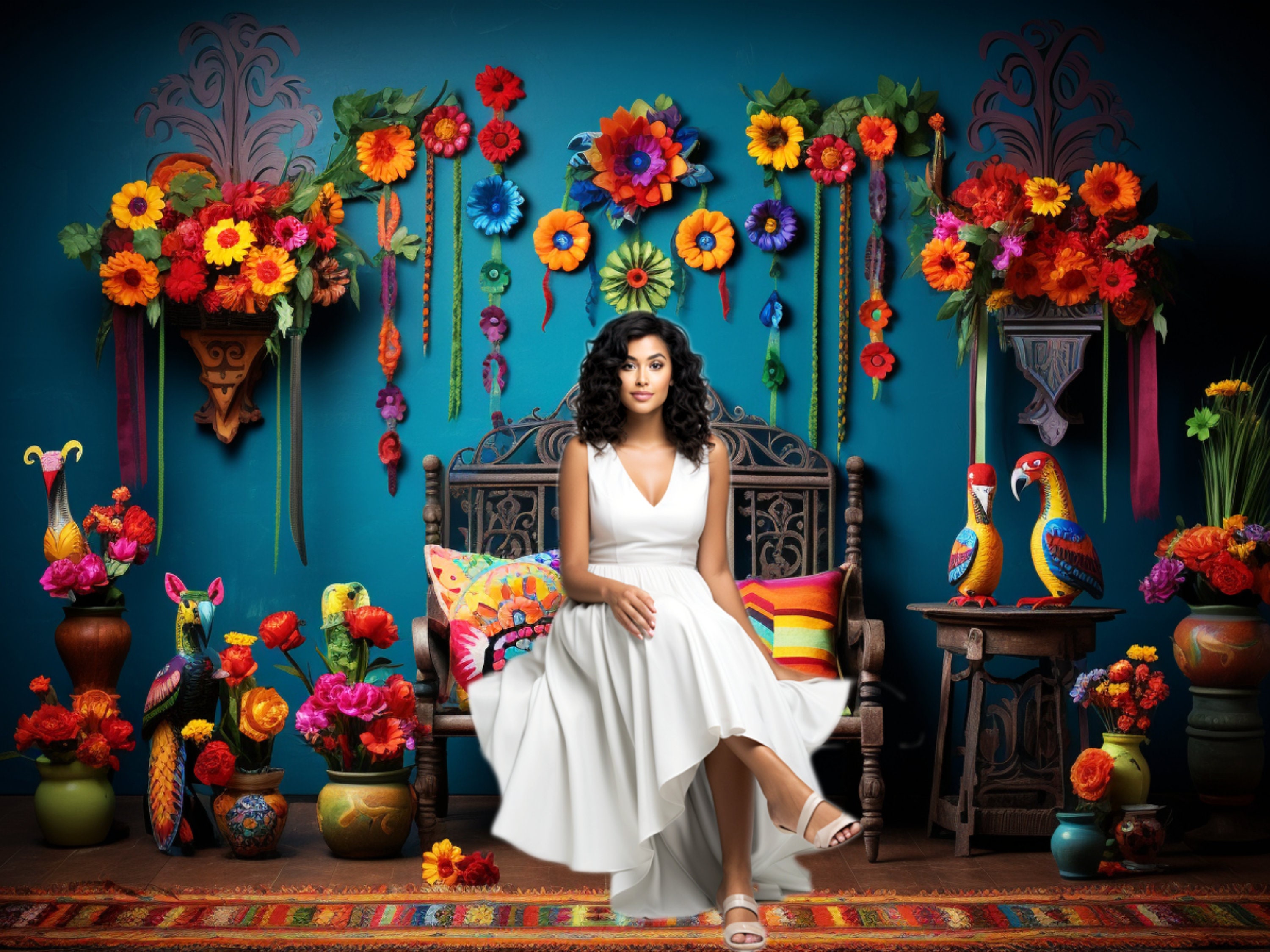 20 Digital Mexican Folk Art Inspired Backdrops for Photography & Events ...