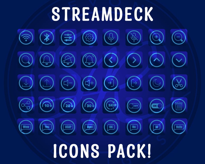 Cobalt Blue Streamdeck Icon Pack - Etsy