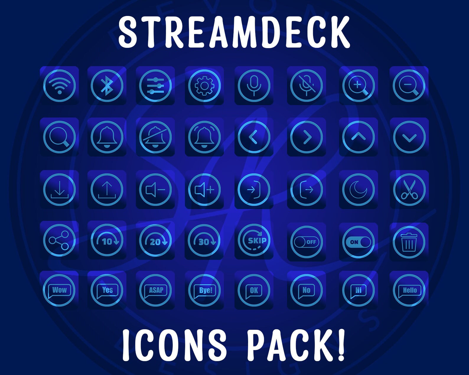 Cobalt Blue Streamdeck Icon Pack - Etsy