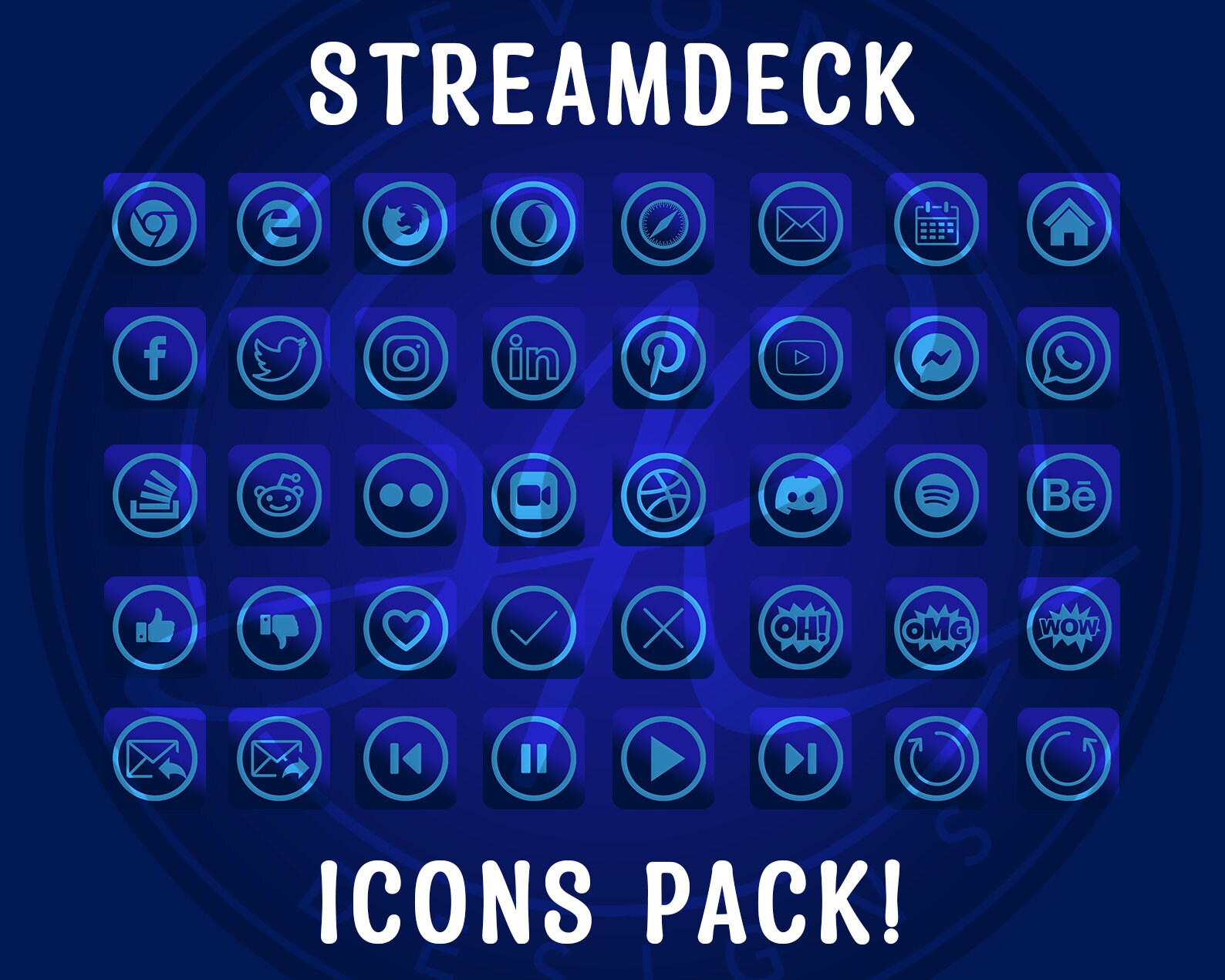 Cobalt Blue Streamdeck Icon Pack - Etsy