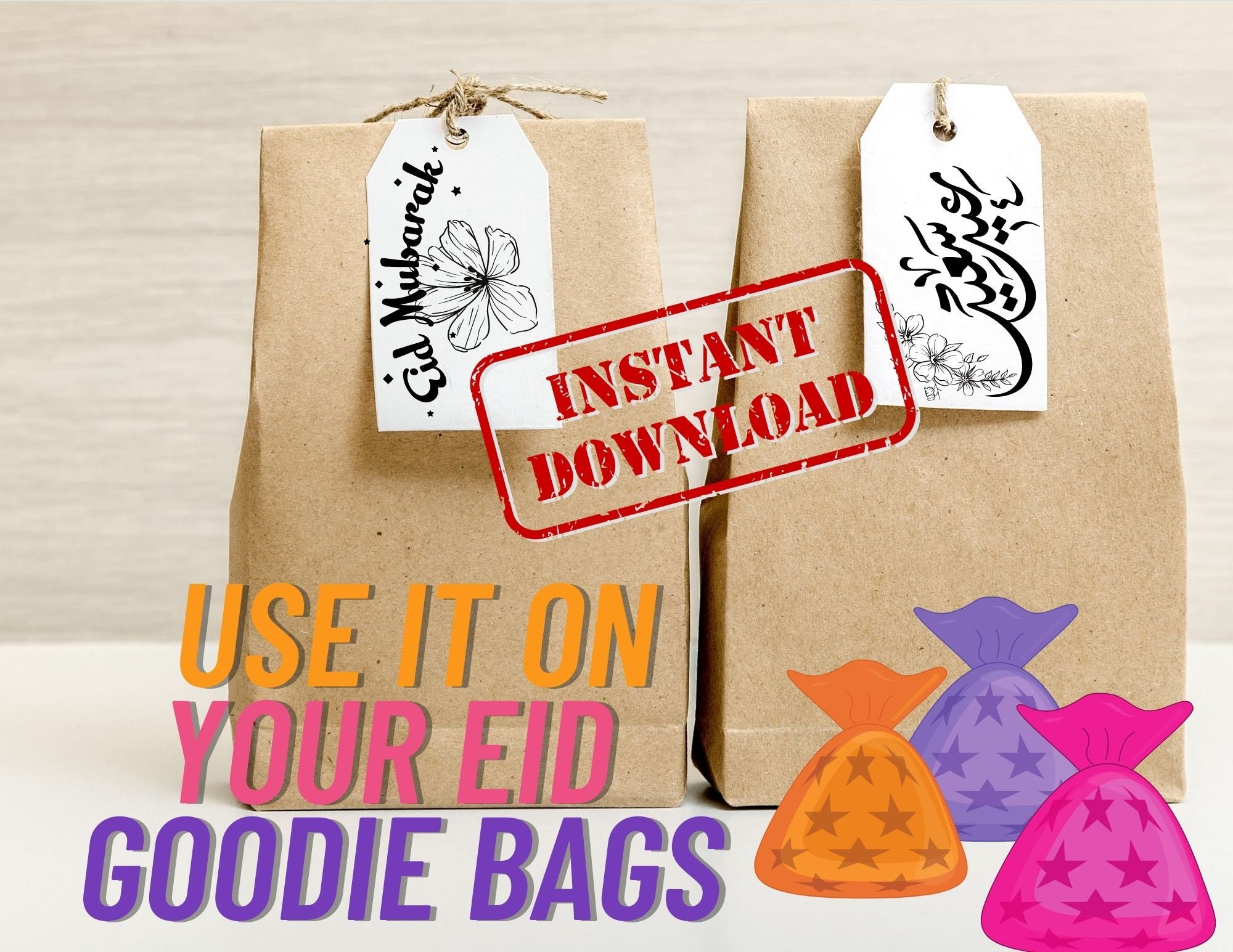 EID Gift Tags Printables, Digital Download, 9 Eid Party Tags, Eid ...