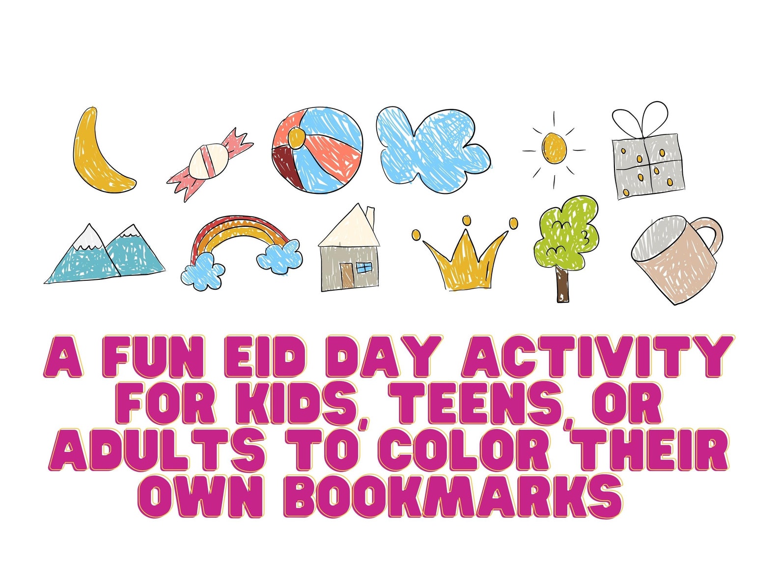 EID MUBARAK Coloring Bookmarks. Digital Download. Eid Favors. Eid Party ...
