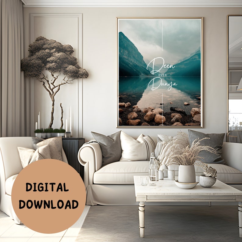 DEEN OVER DUNYA Printable Art, Digital Download, Eid Gift, Ramadan Gift ...