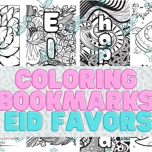 EID MUBARAK Coloring Bookmarks. Digital Download. Eid Favors. Eid Party ...
